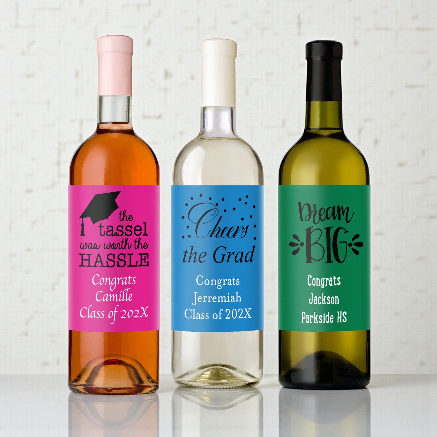 Graduation Personalized Wine Bottle Labels - Set of 12 – The Abby Smith ...